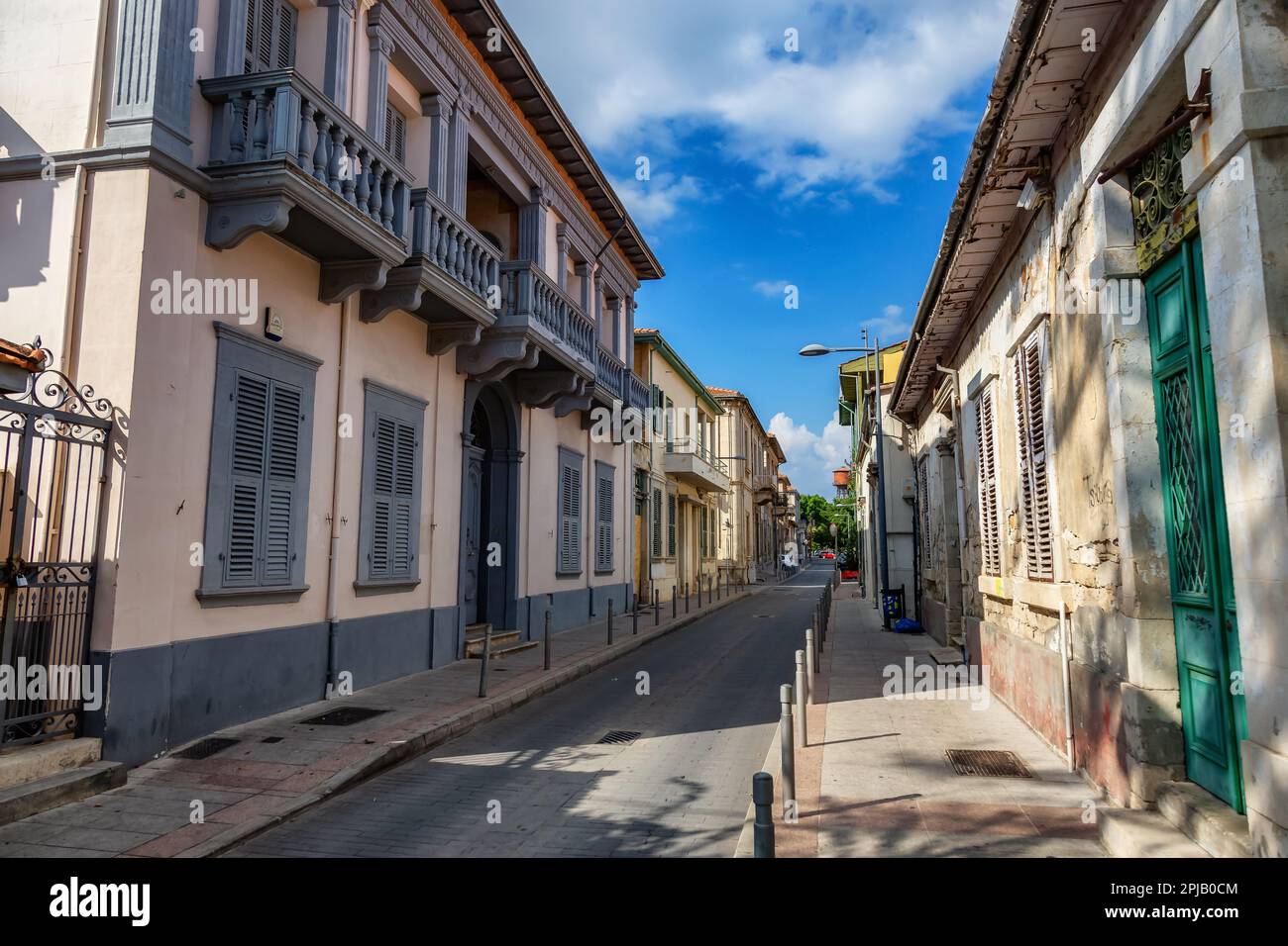Streets in a touristic city on the Sea Coast. Limassol, Cyprus Stock ...