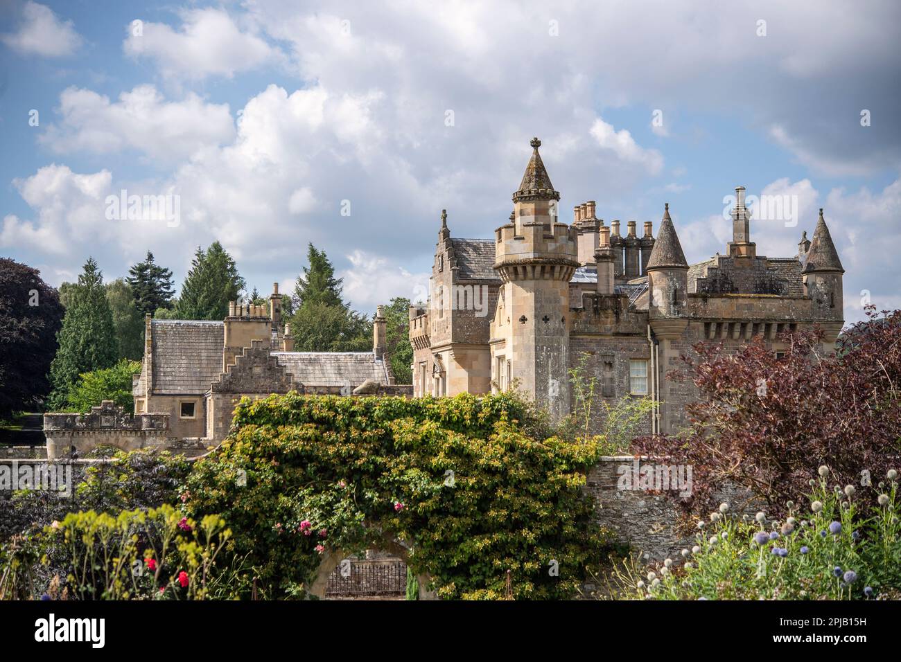 Exterior of Abbotsford, the home of Sir Walter Scott, located on the ...