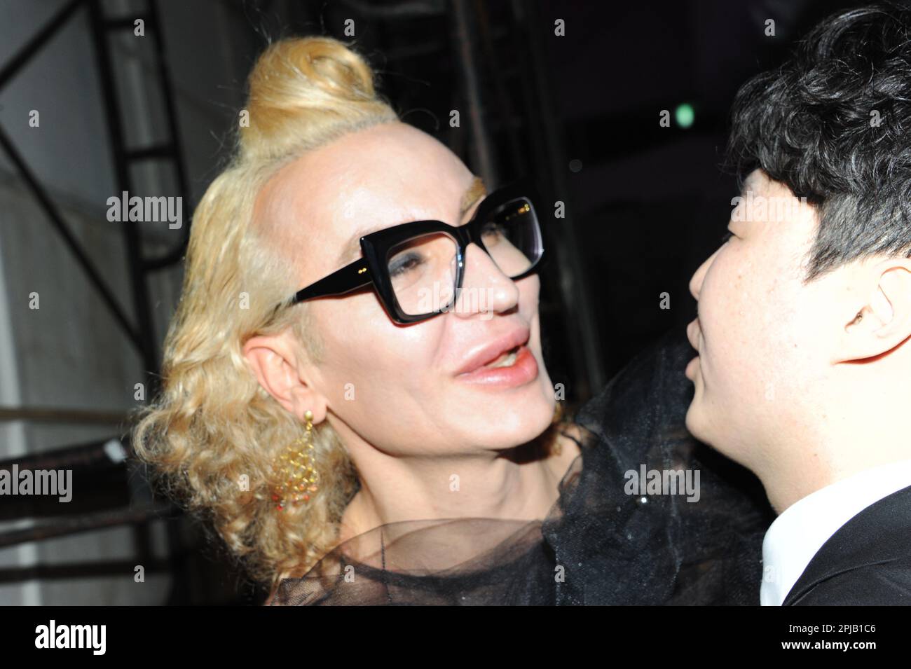 LGBT model, activist and influencer Elton Ilirjani backstage and ...