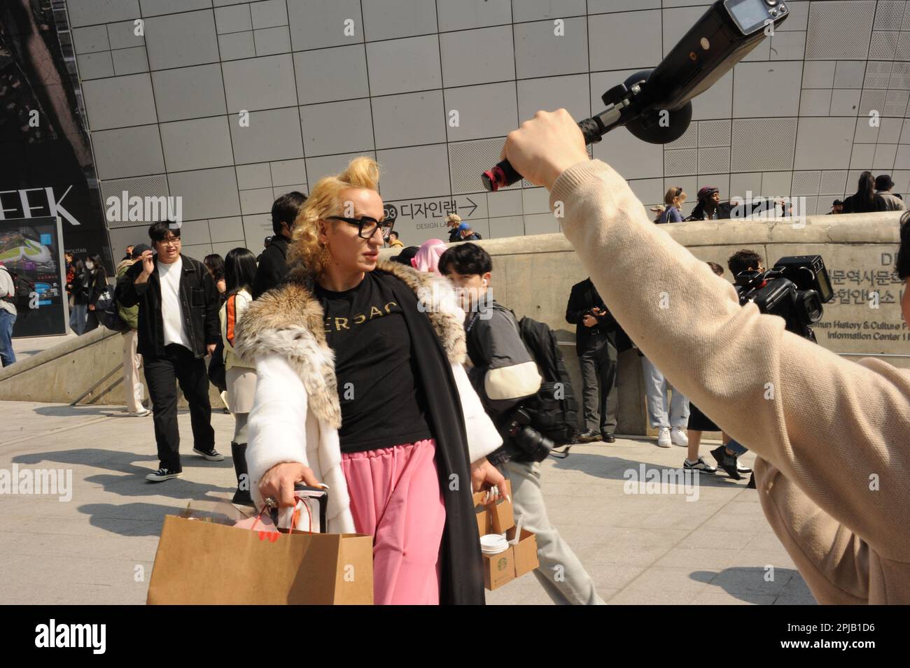 LGBT model, activist and influencer Elton Ilirjani backstage and ...