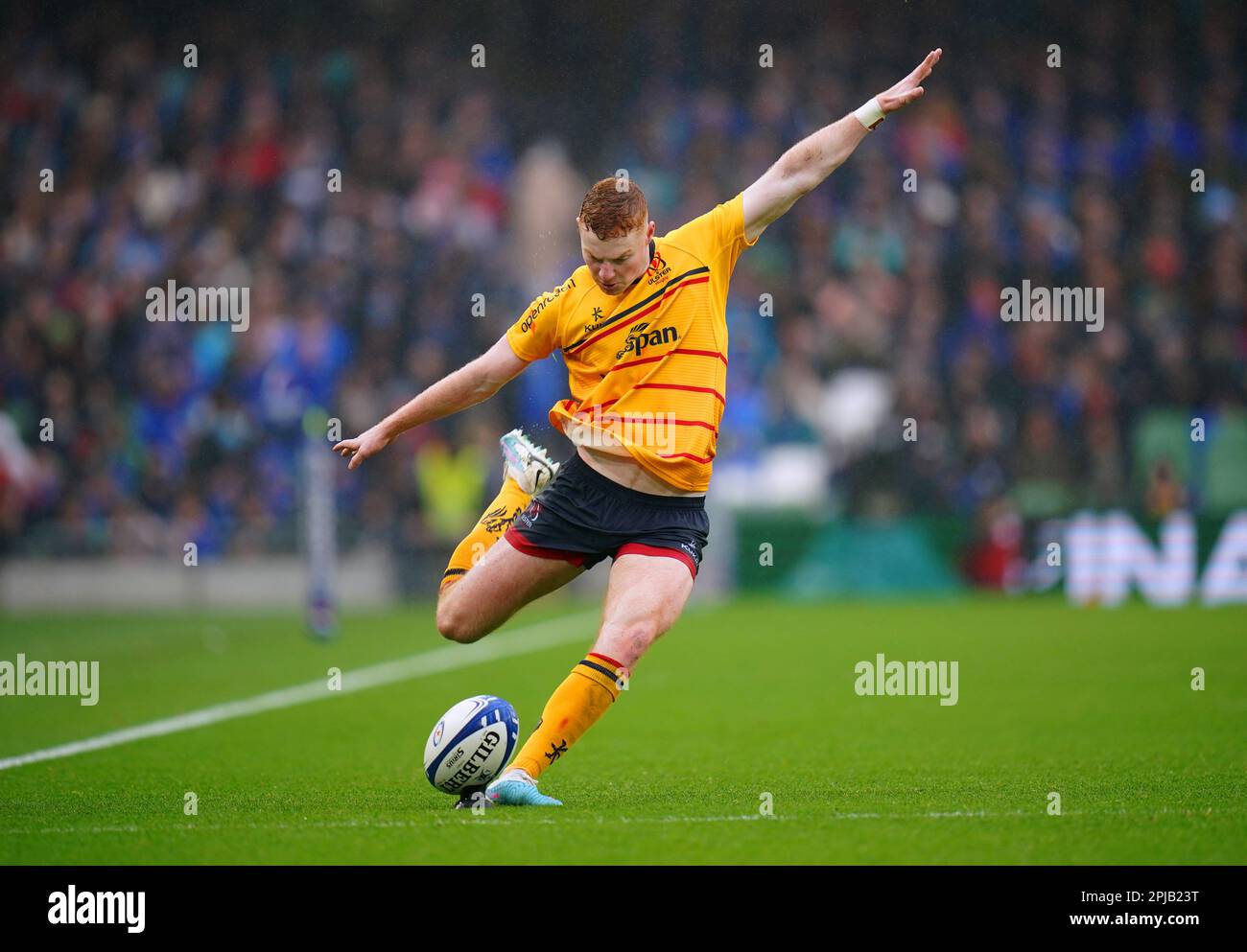 Ulster Rugby's Nathan Doak fails to convert a try during the Heineken ...