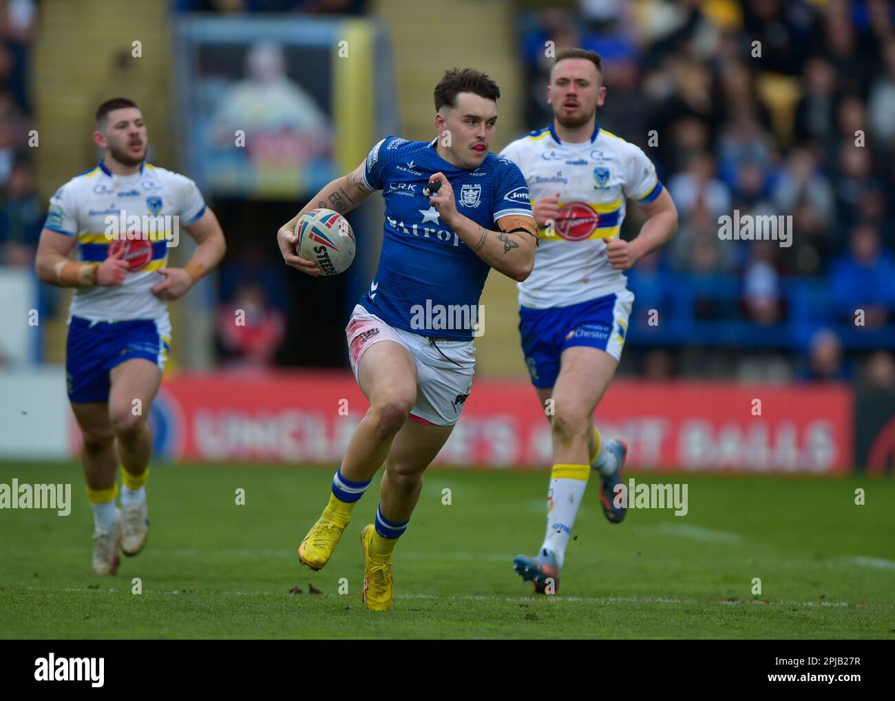 Tex Hoy #1 of Hull FC in action during the Betfred Super League Round 7 ...