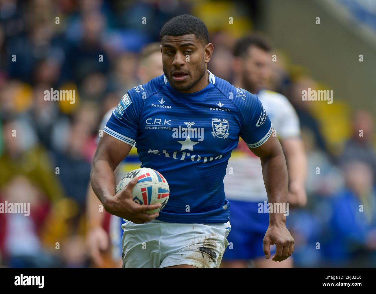 Joe Lovodua #14 of Hull FC in action during the Betfred Super League ...