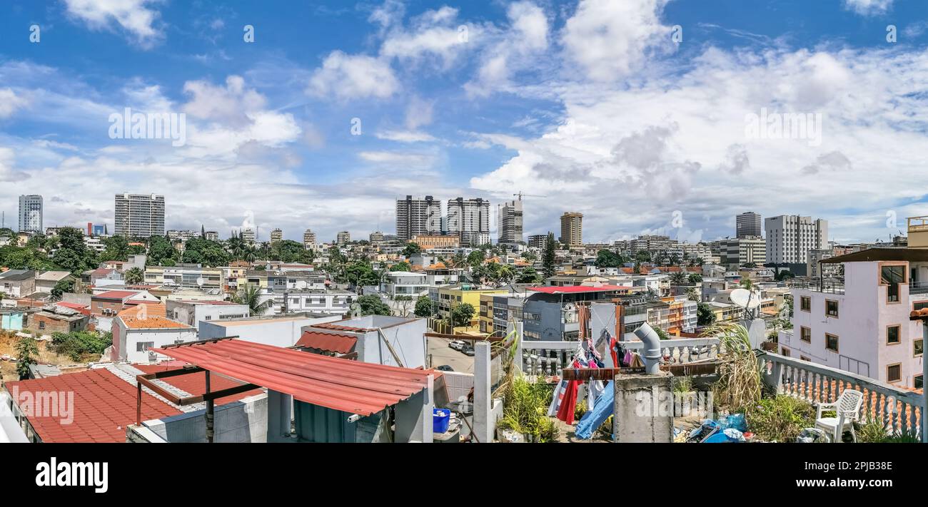 Luanda Angola - 03 24 2023: Panoramic view at the Maianga and Alvalade ...