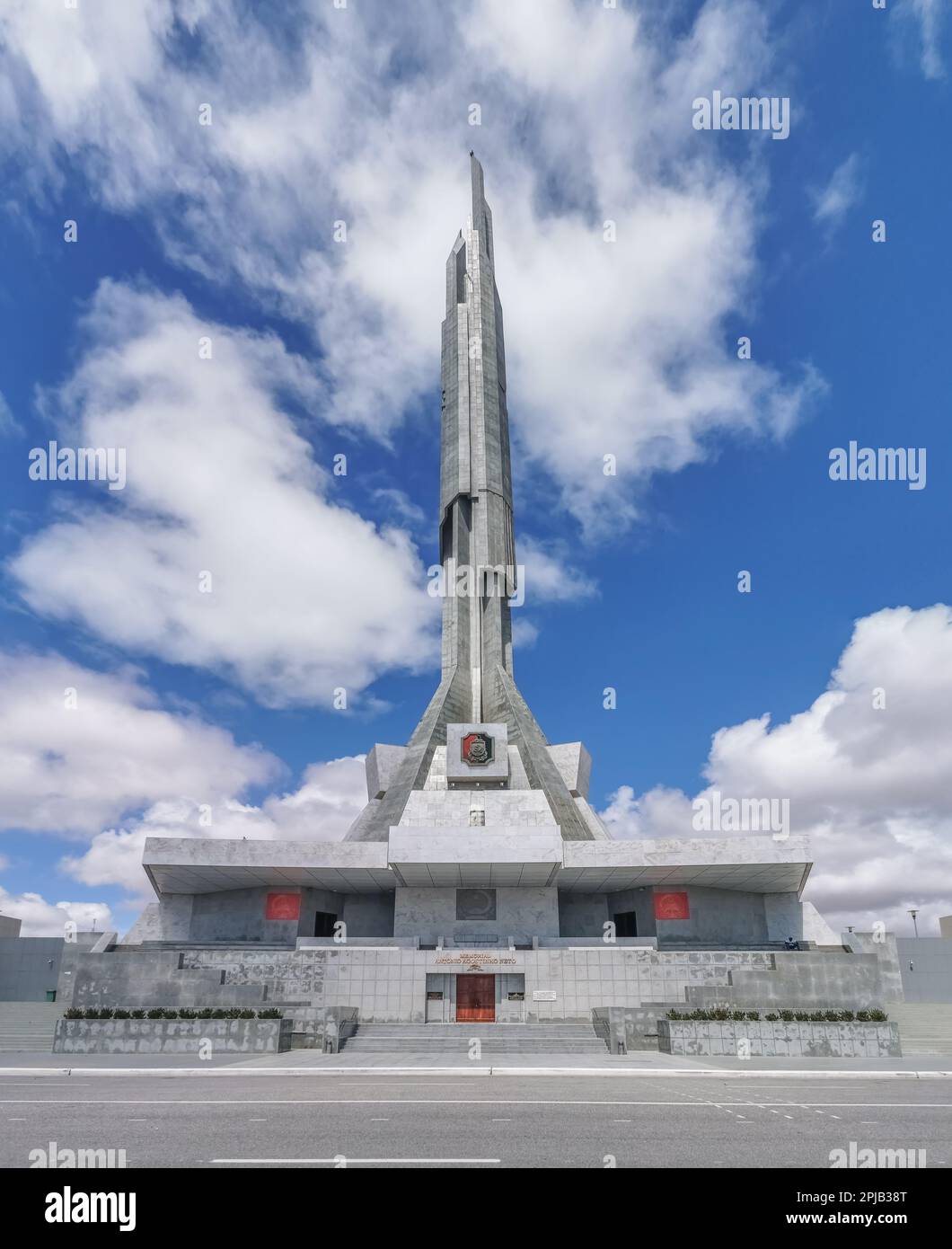 Luanda Angola - 03 24 2023: Exterior Panoramic view at the Memorial in honor of Doctor António ...