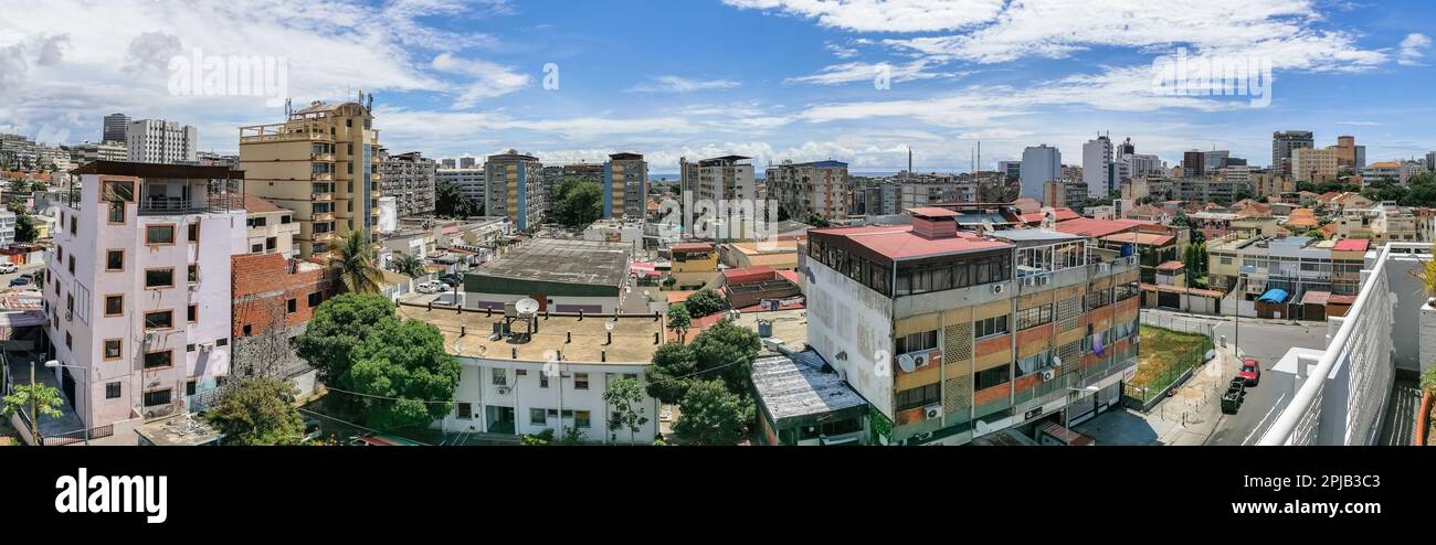 Luanda Angola - 11 06 2022: Panoramic view at the Maianga and Alvalade ...