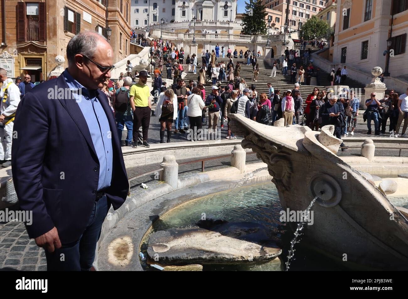 Rome, Italy. 01st Apr, 2023. The mayor of Rome Roberto Gualtieri seen ...