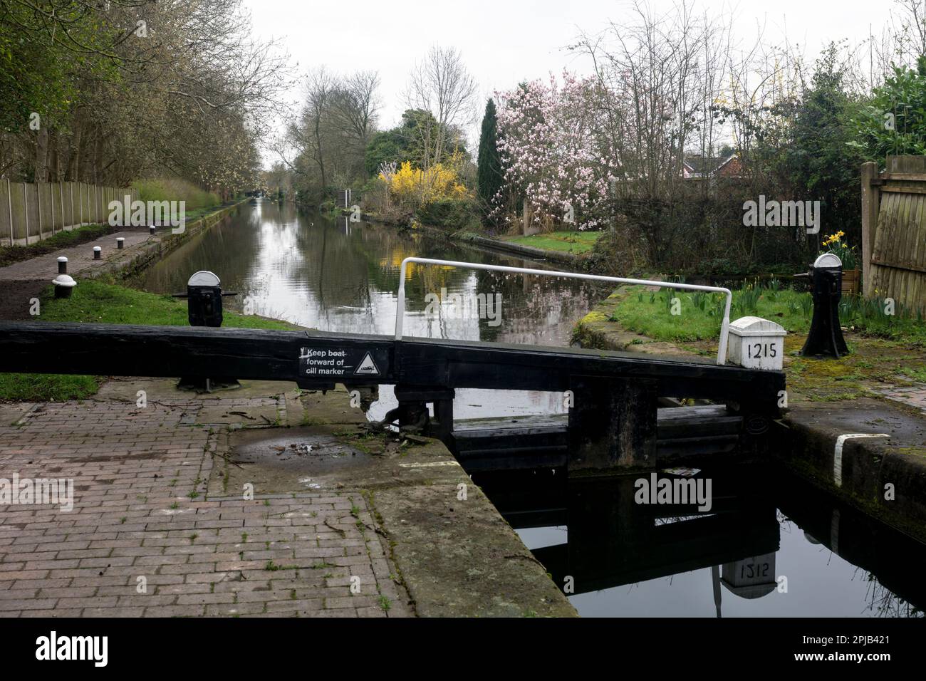 The Rushall Canal near Five Ways Bridge, West Midlands, England, UK ...