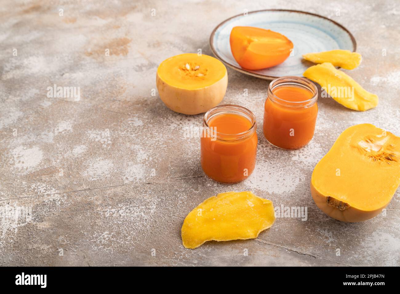 Baby puree with fruits mix, pumpkin, persimmon, mango infant formula in ...