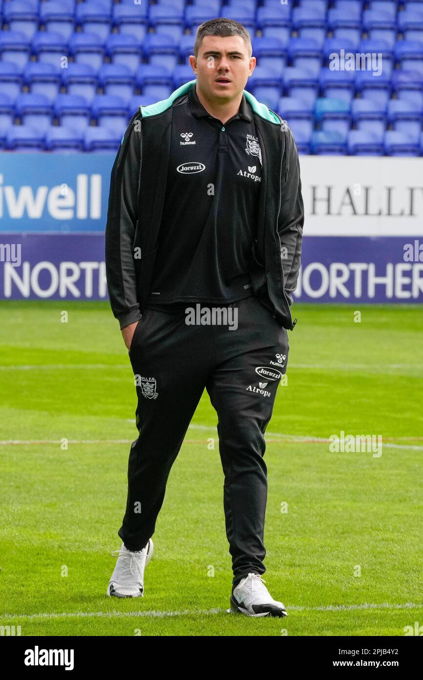 Jake Clifford #7 of Hull FC inspects the pitch before the Betfred Super ...