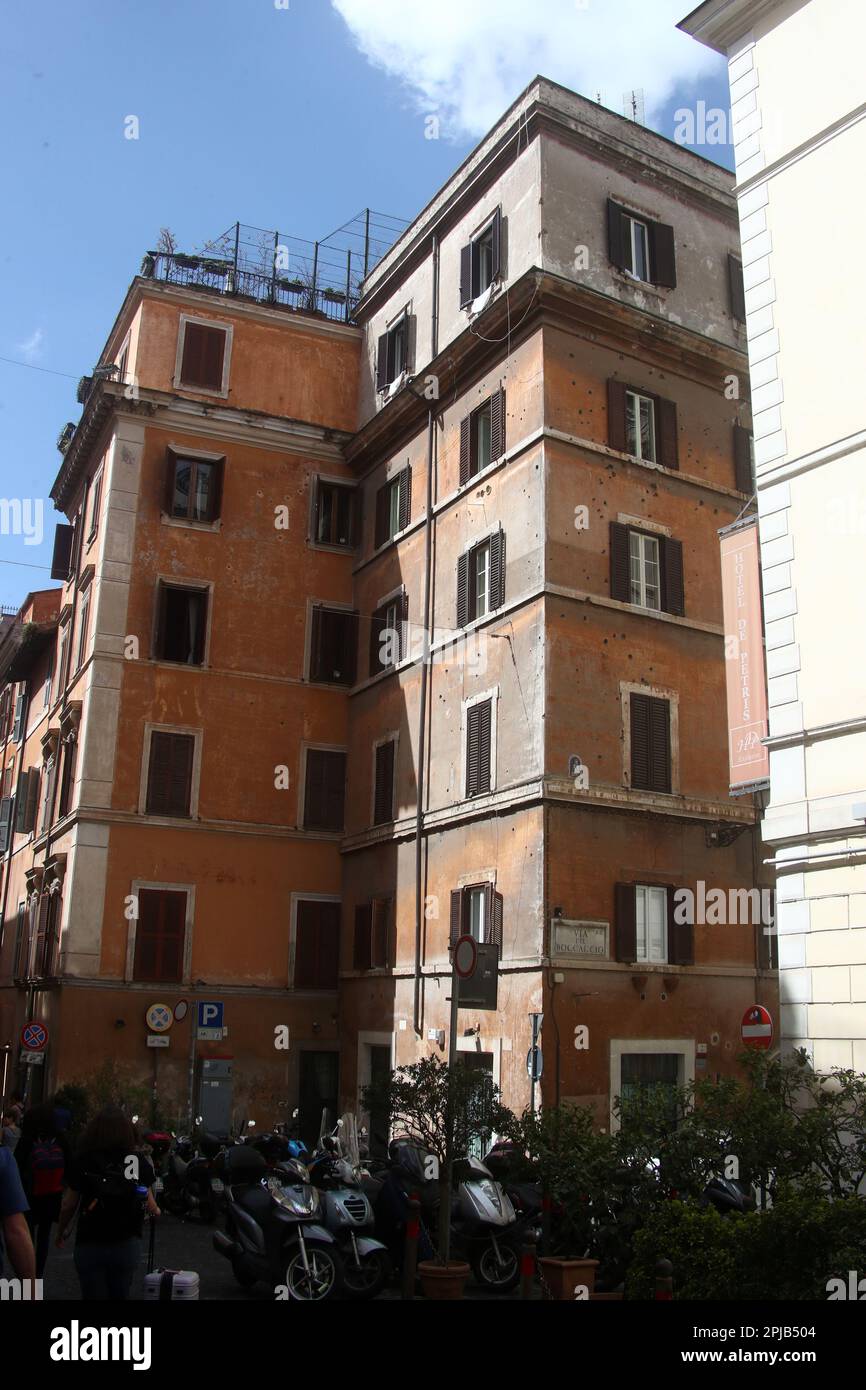 Rome, . 01st Apr, 2023. Rome, Italy 01.04.2023: Via Rasella in the ...