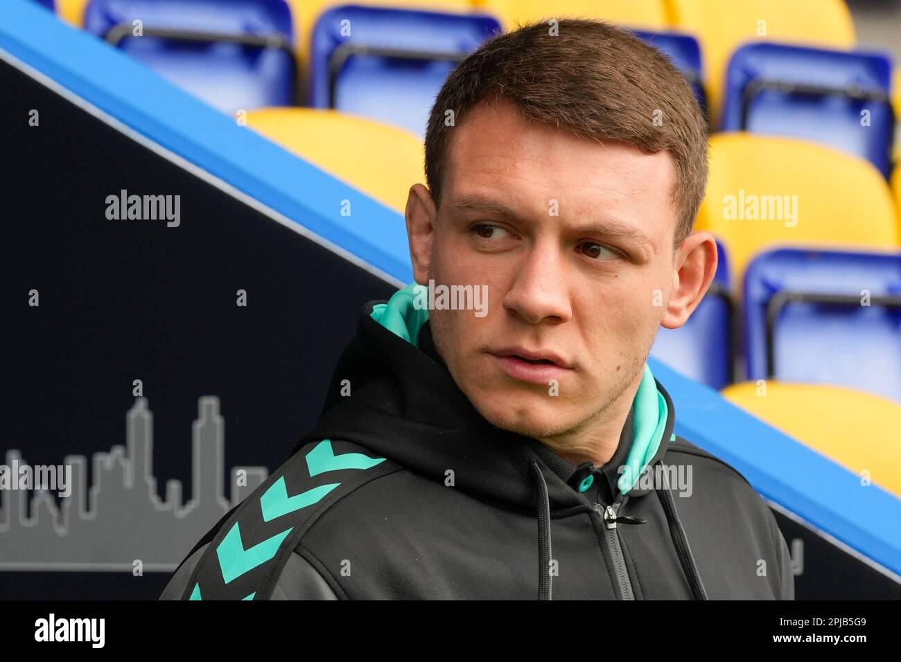 Jordan Lane #12 of Hull FC inspects the pitch before the Betfred Super ...