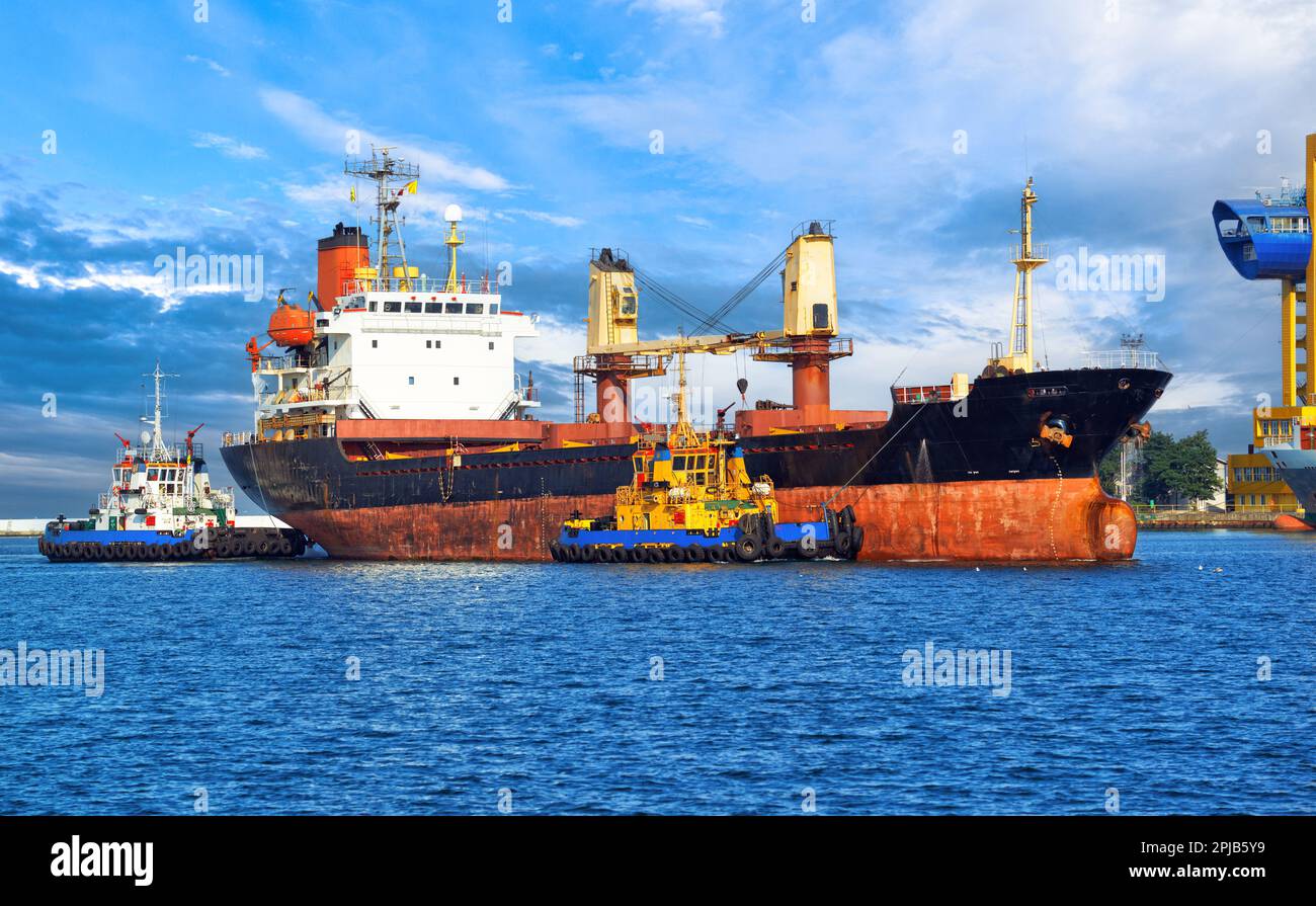 Bulk carrier for transportation of wheat in the waters of the port of ...