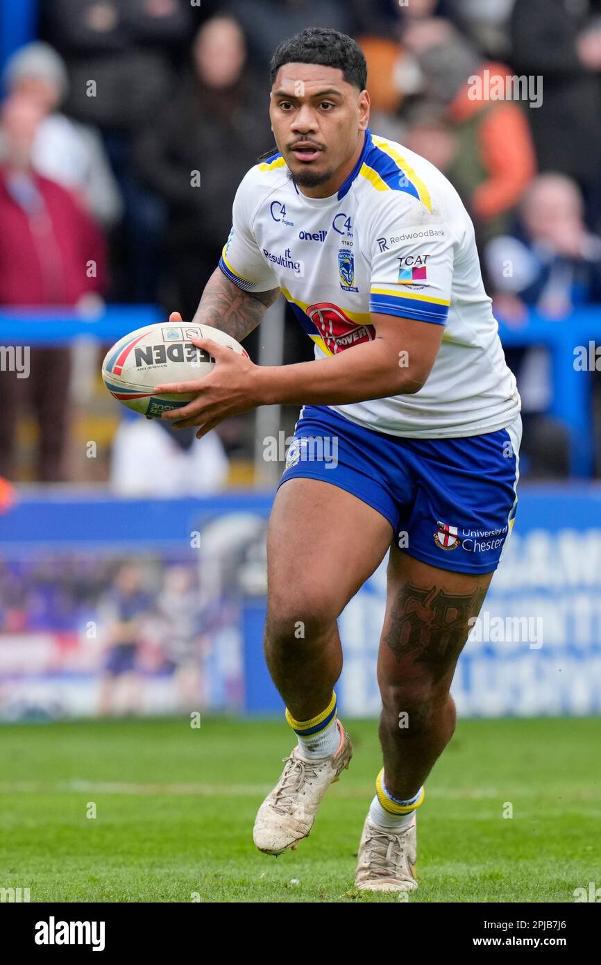 Warrington, UK. 01st Apr, 2023. Tom Mikaele #18 of Warrington Wolves ...