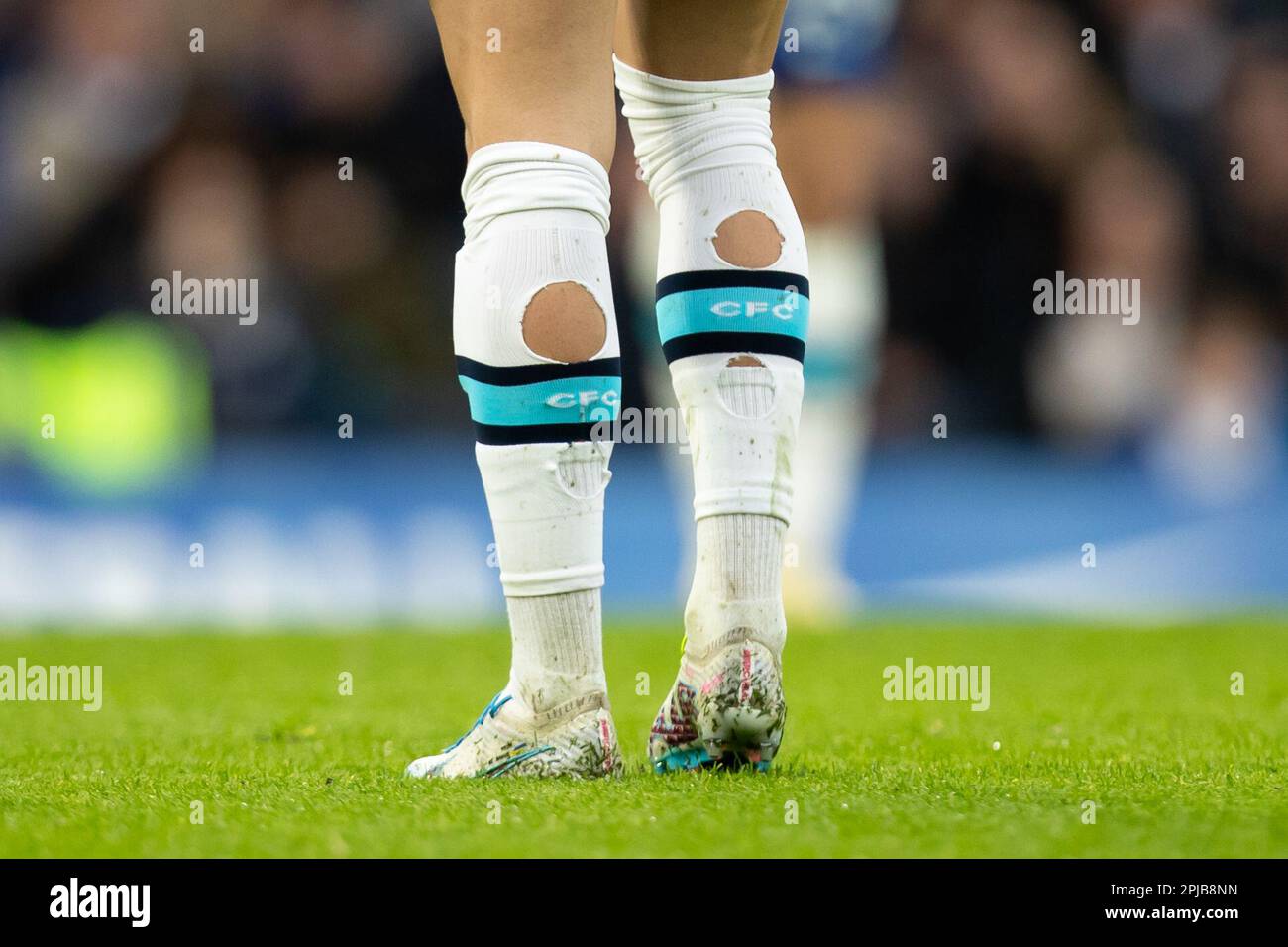 Mykhailo Mudryk of Chelsea stands on during the Premier League match ...