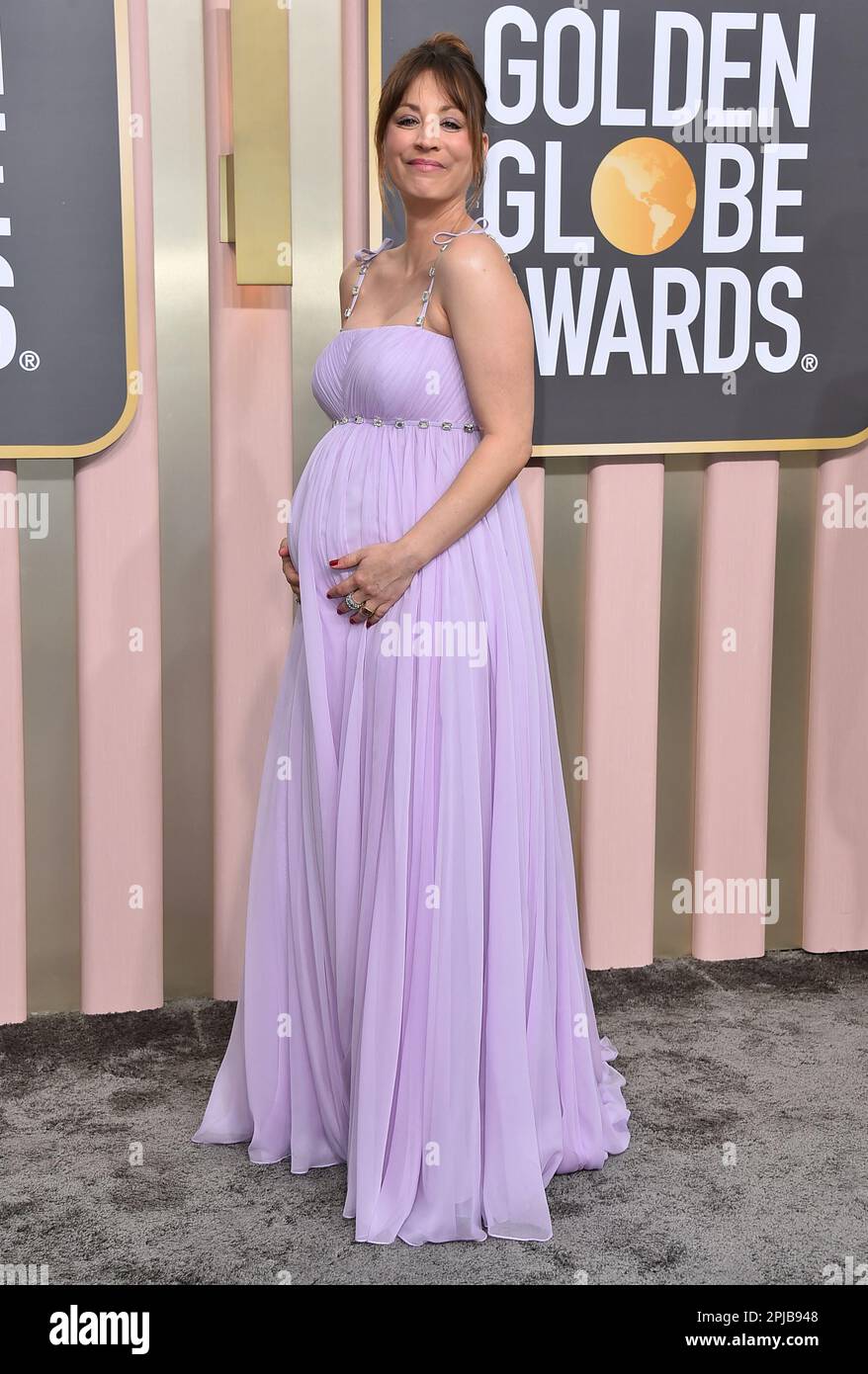 FILE - Kaley Cuoco arrives at the 80th annual Golden Globe Awards at ...