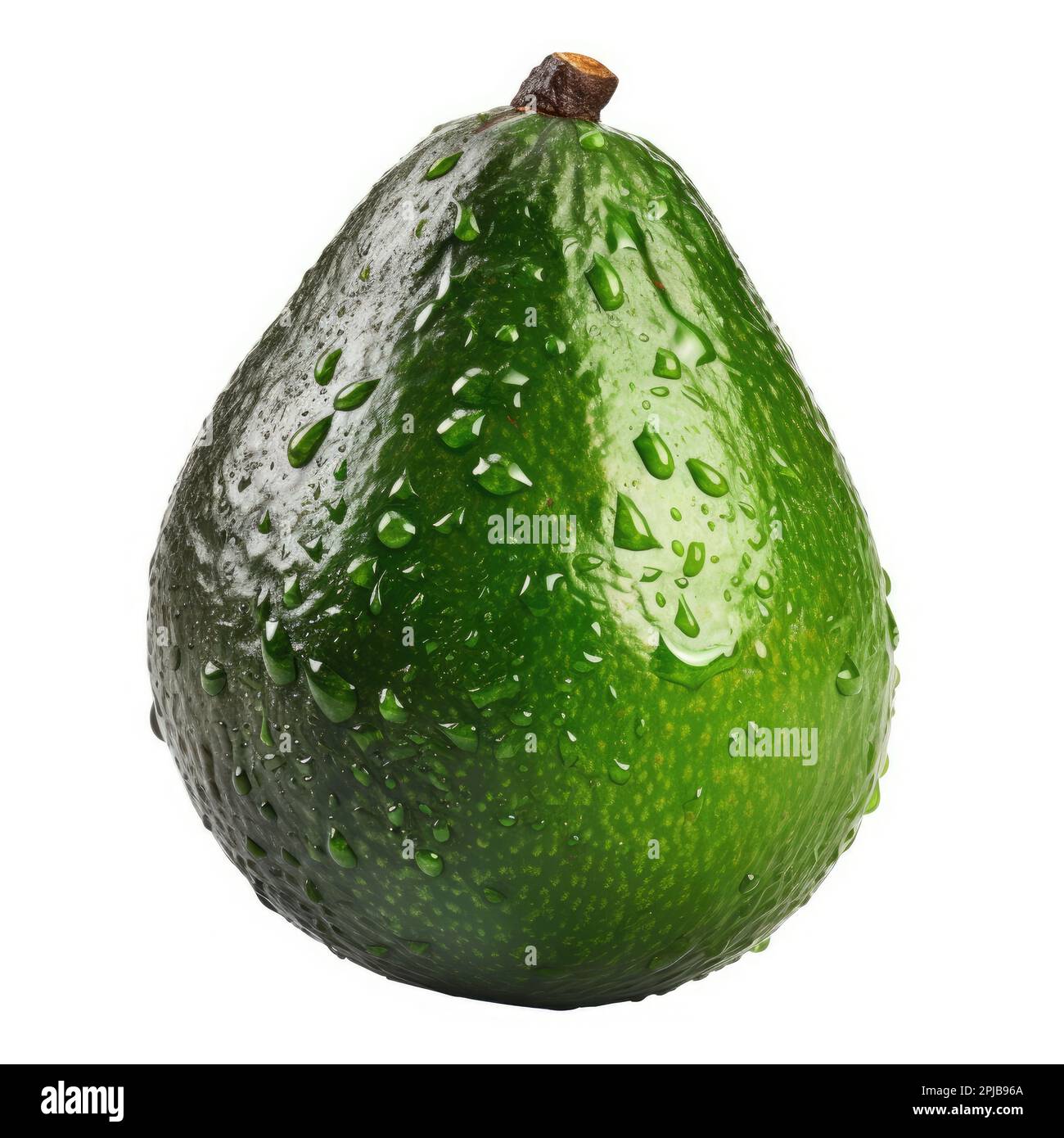Fresh whole Avocado with water drops, isolated with white background ...