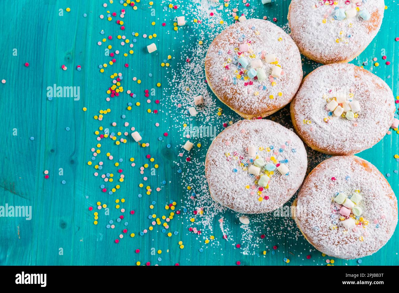 Carnival powdered sugar raised donuts - German Berliner donuts, Krapfen ...