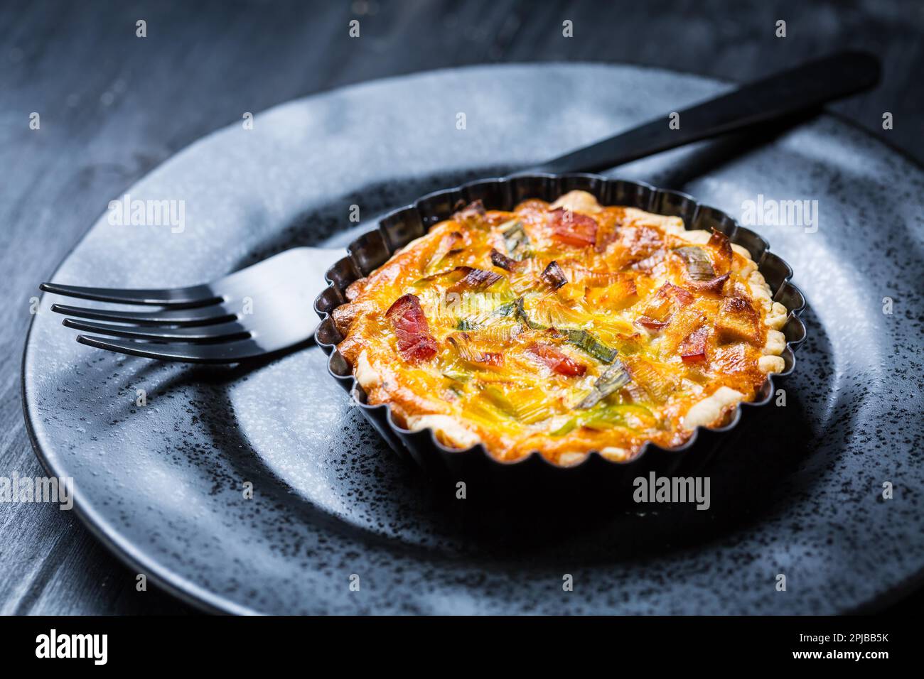 Quiche Lorraine - traditional French tart with pastry crust filled with ...