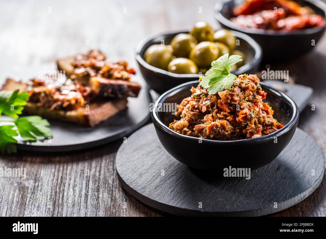 Tapenade - delicious olive paste from France with ingredients and ...