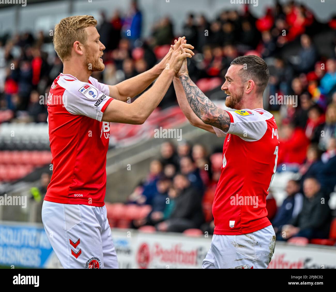 Fleetwood, UK. 01st Apr, 2023. Jack Marriott #14 of Fleetwood Town ...