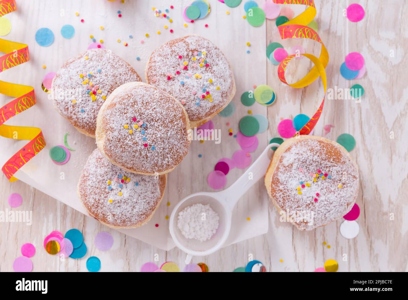 Traditional Berliner for carnival and party. German Krapfen or donuts ...