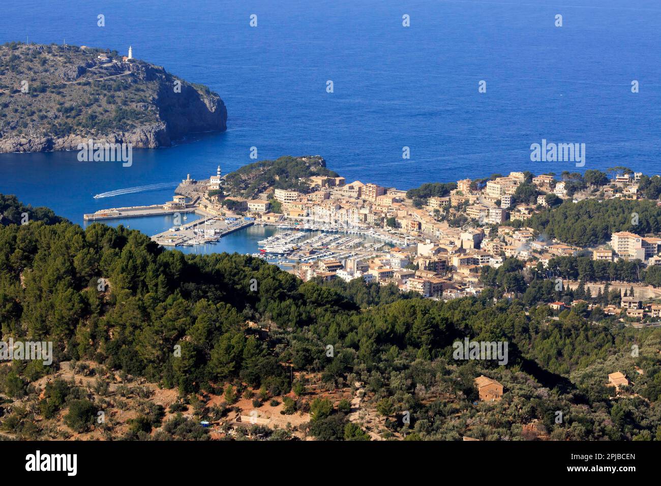 Europe, Spain, Balearic Islands, Majorca Island, Port de Soller from ...
