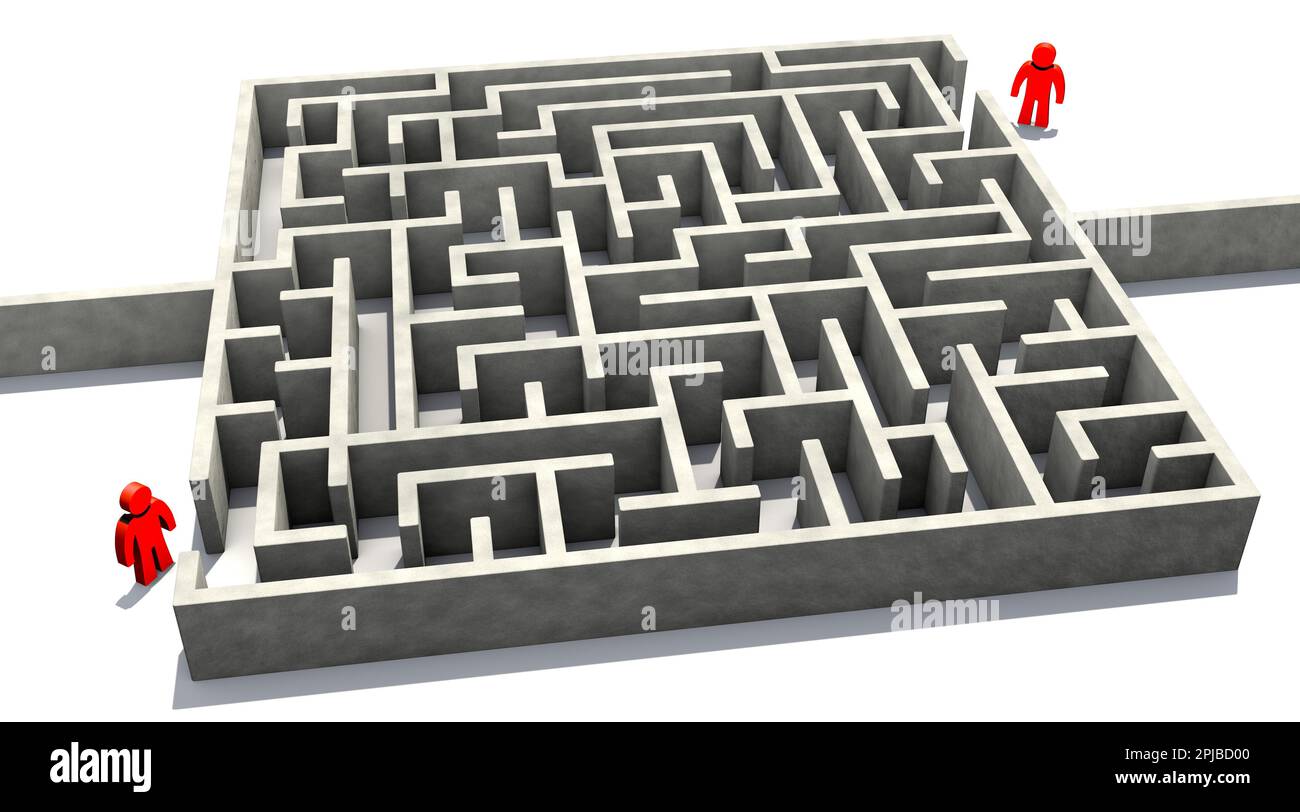 Two separate people find each other. Two separate people are looking ...