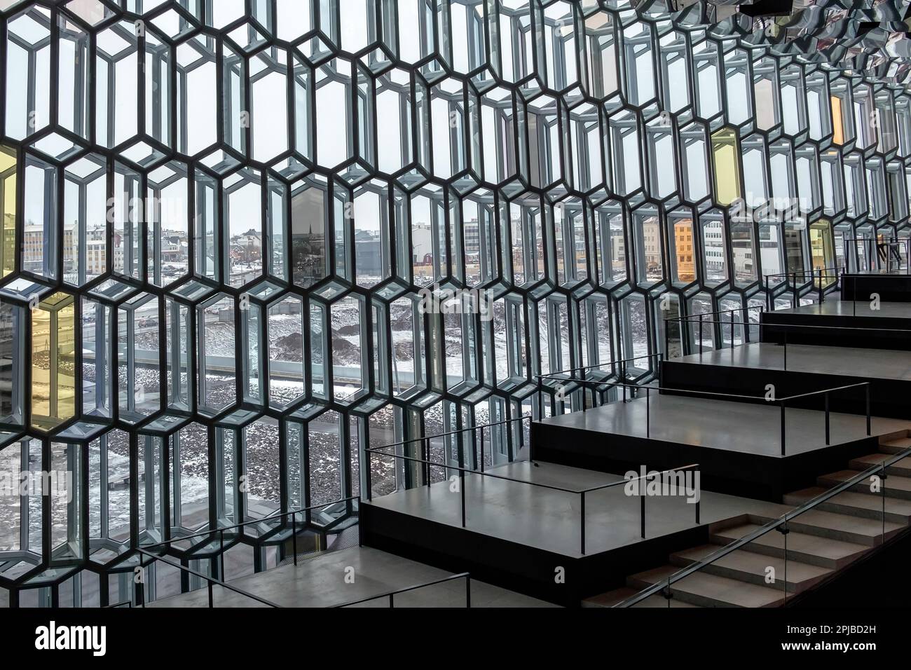 Interior View of the Harpa Concert hall in Reykjavik Stock Photo - Alamy