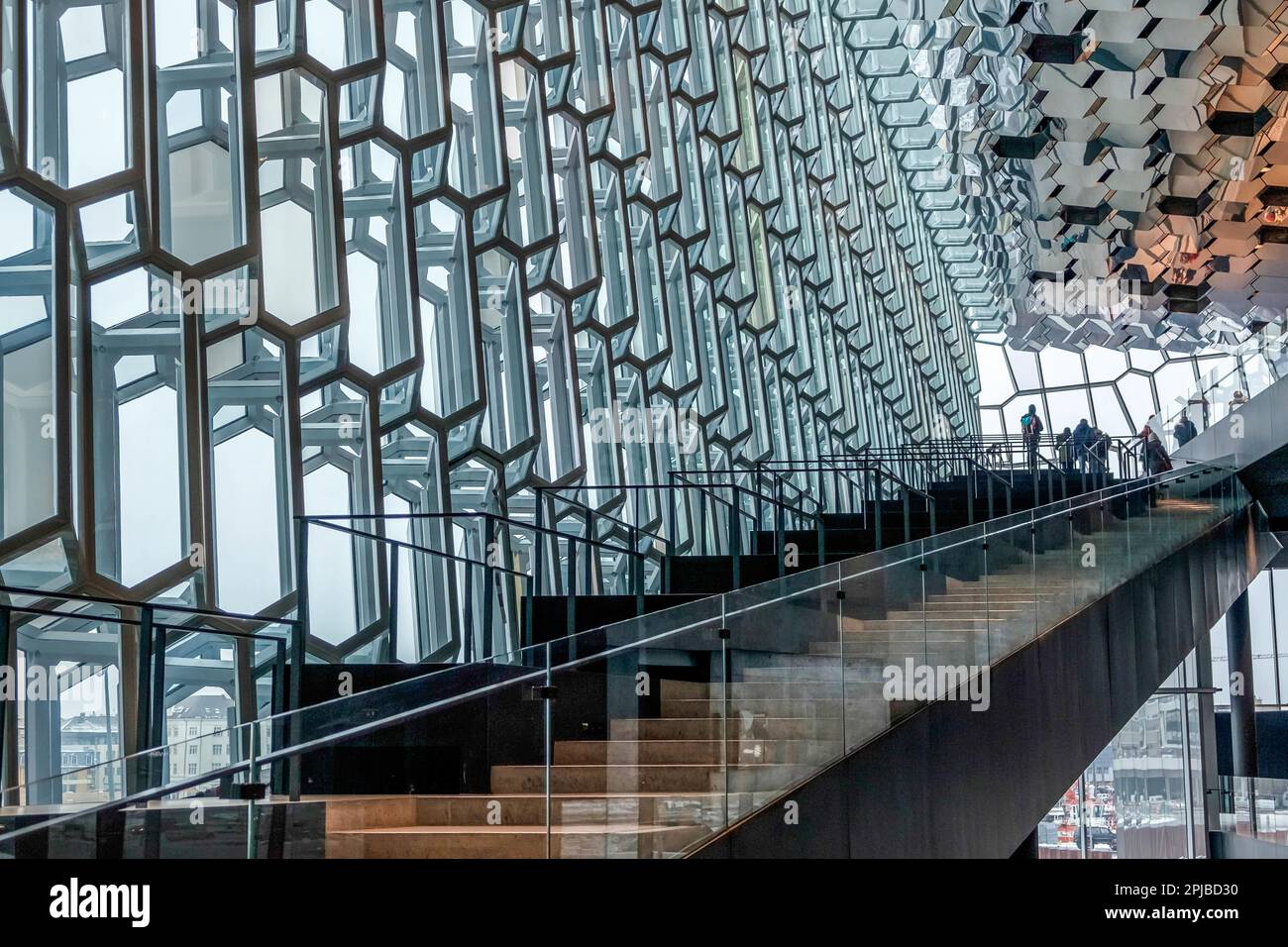 Interior View of the Harpa Concert hall in Reykjavik Stock Photo - Alamy