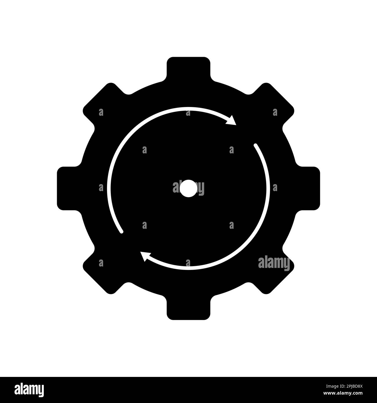 Gear system arrow logo Black and White Stock Photos & Images - Alamy