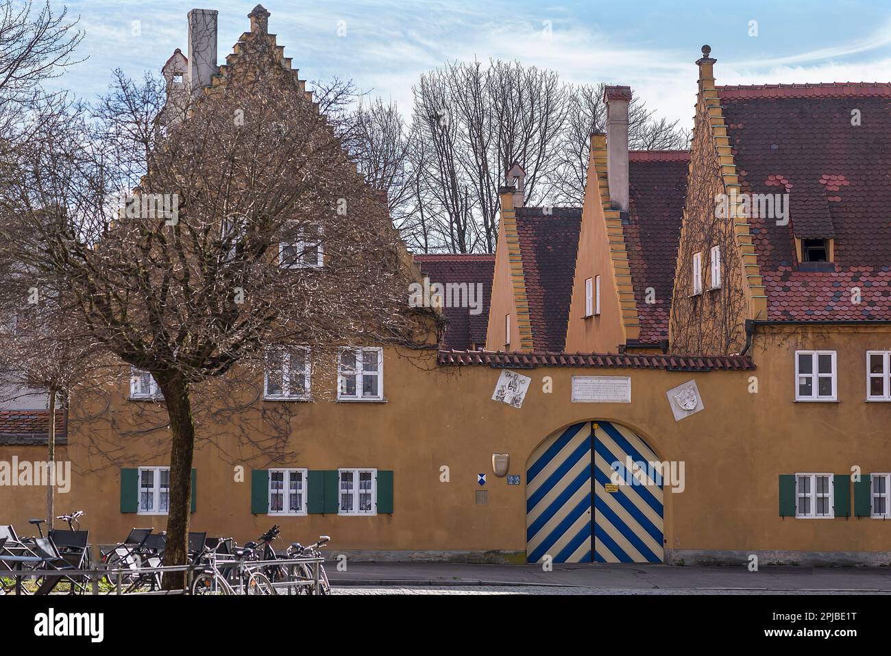 Entrance gate to the Jakob Fugger settlement, oldest social settlement ...