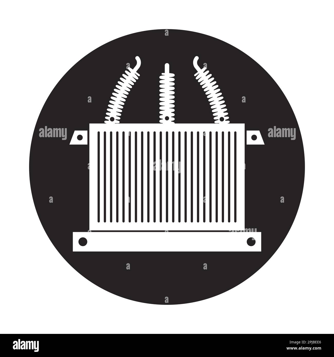 High Voltage Electrical Transformer Icon Vector Symbol Design Stock
