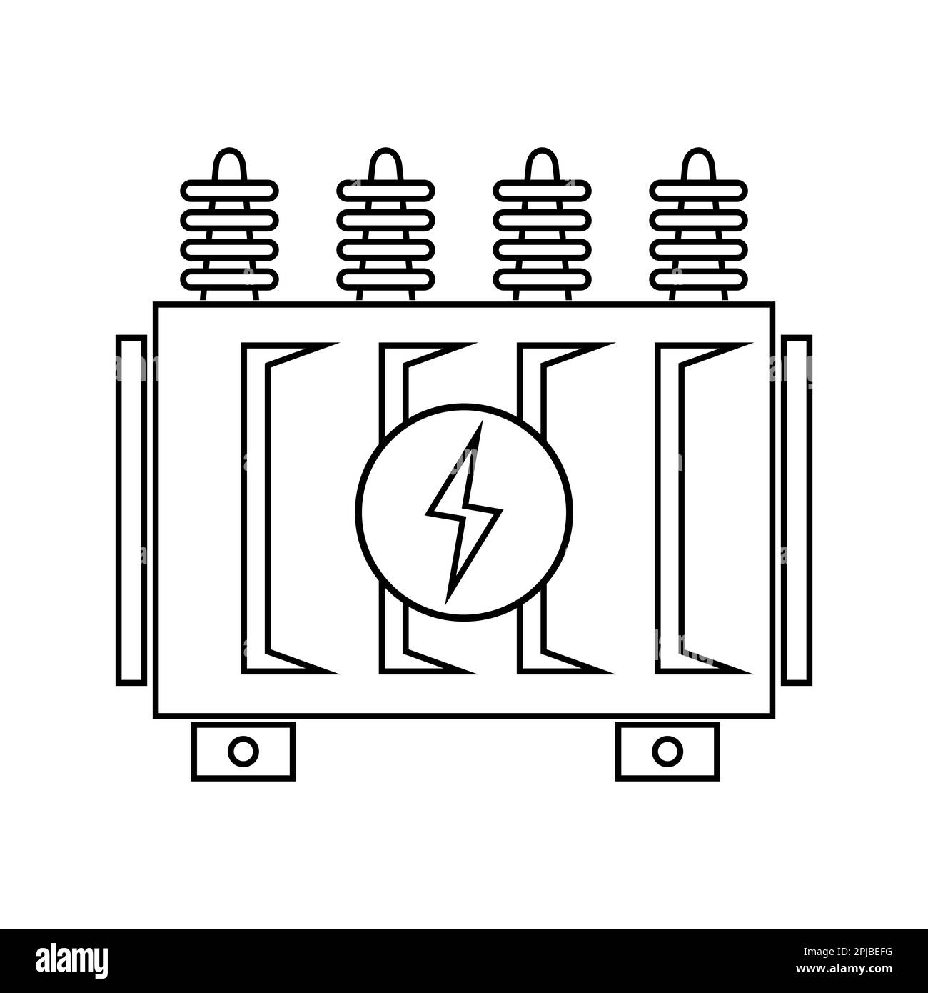 High Voltage Electrical Transformer Icon Vector Symbol Design Stock