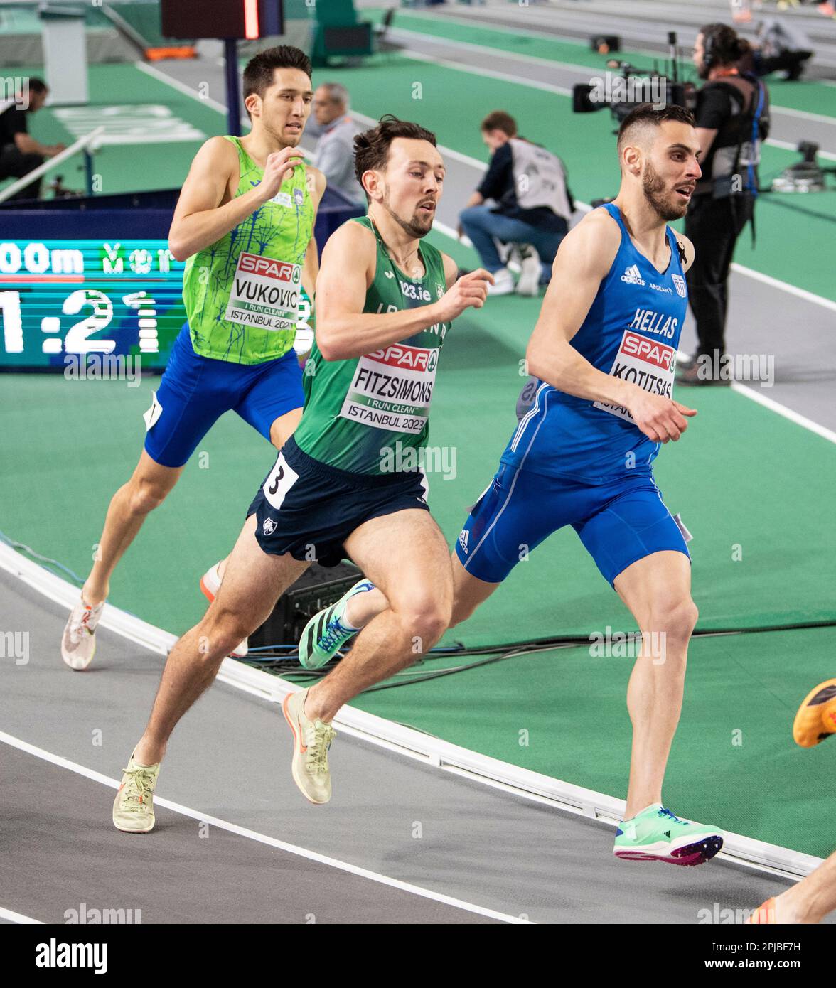 John Fitzsimons of Ireland and Christos Kotitsas of Greece competing in ...