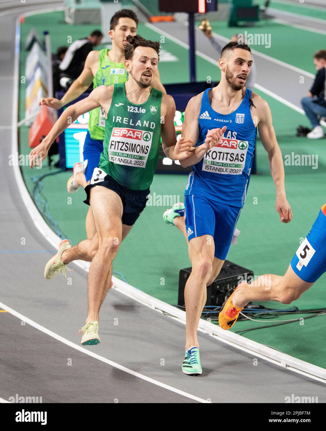 John Fitzsimons of Ireland and Christos Kotitsas of Greece competing in ...