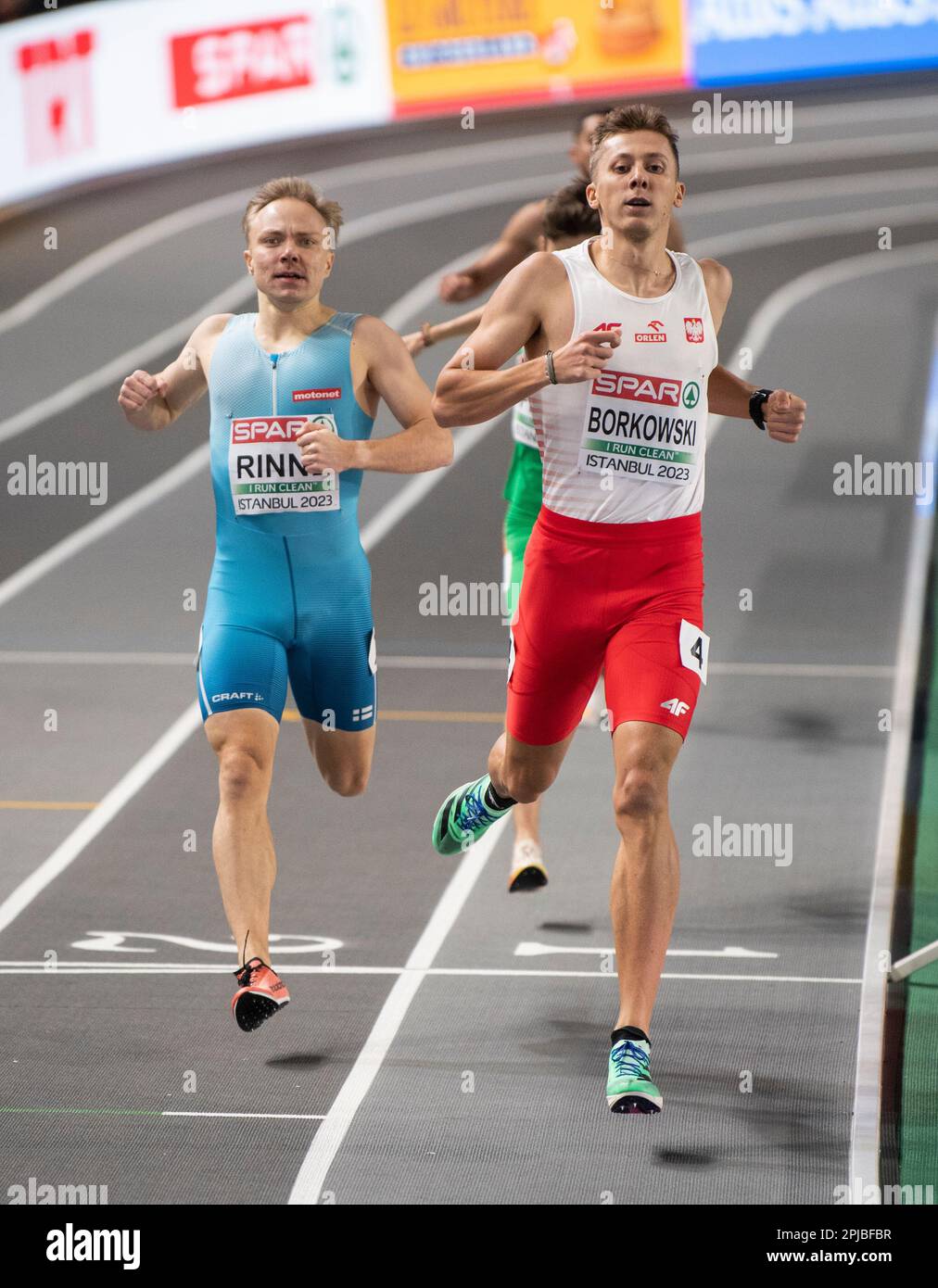 Joonas Rinne of Finland and Mateusz Borkowski of Poland competing in ...