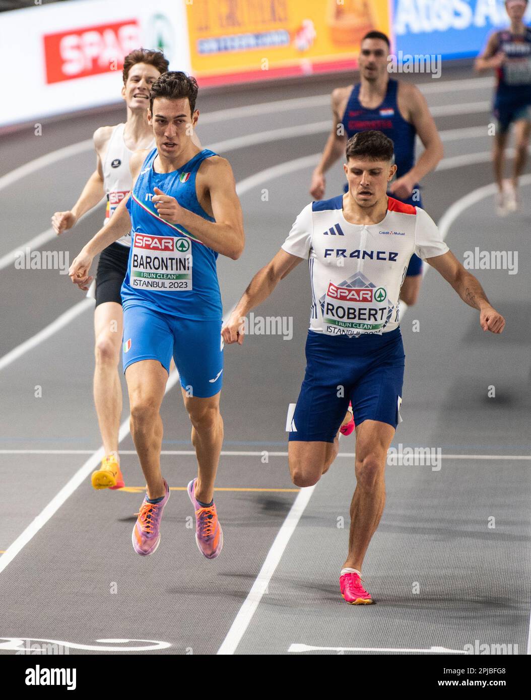Simone Barontini of Italy and Benjamin Robert of France competing in ...