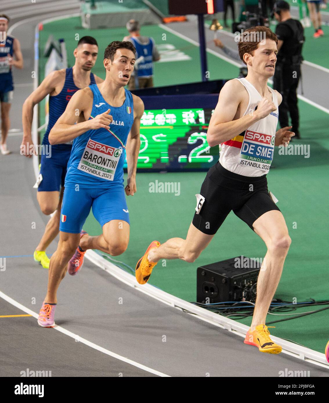 Simone Barontini of Italy and Tibo De Smet of Belgium competing in the ...