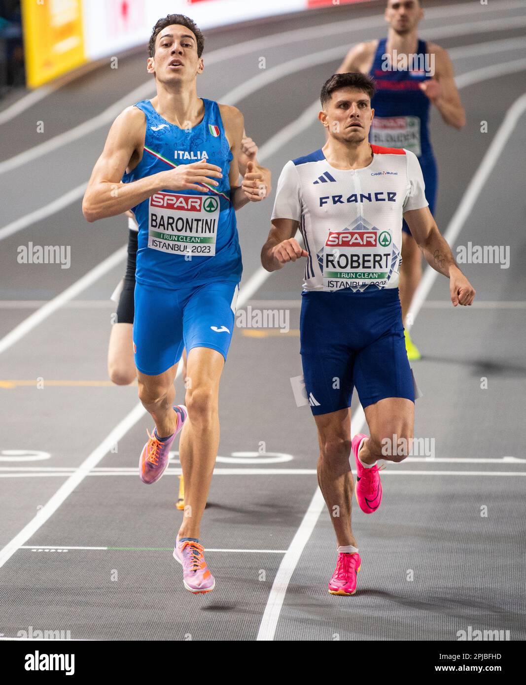 Simone Barontini of Italy and Benjamin Robert of France competing in ...