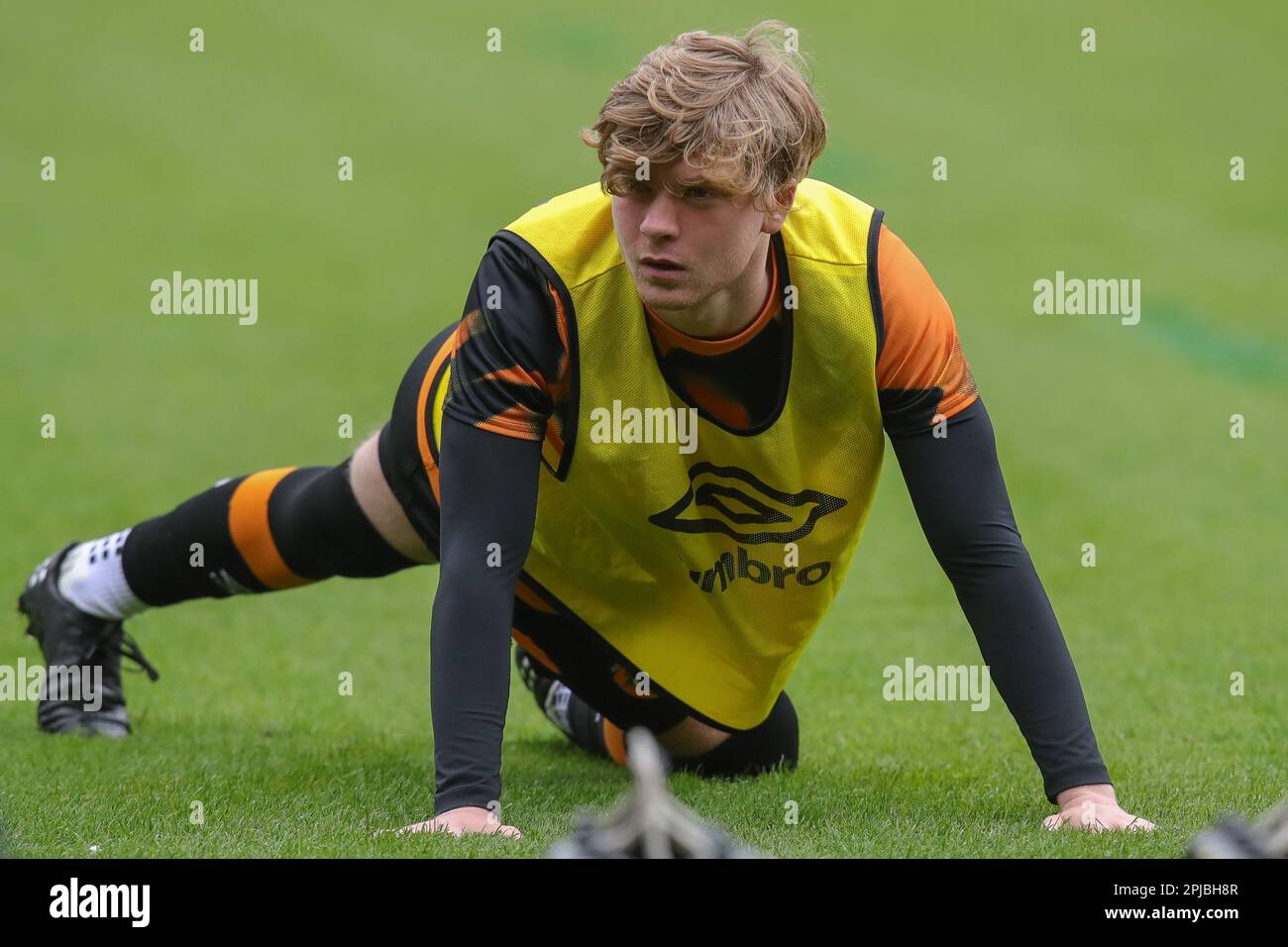 Hull, UK. 01st Apr, 2023. Harry Vaughan #14 of Hull City during the pre ...