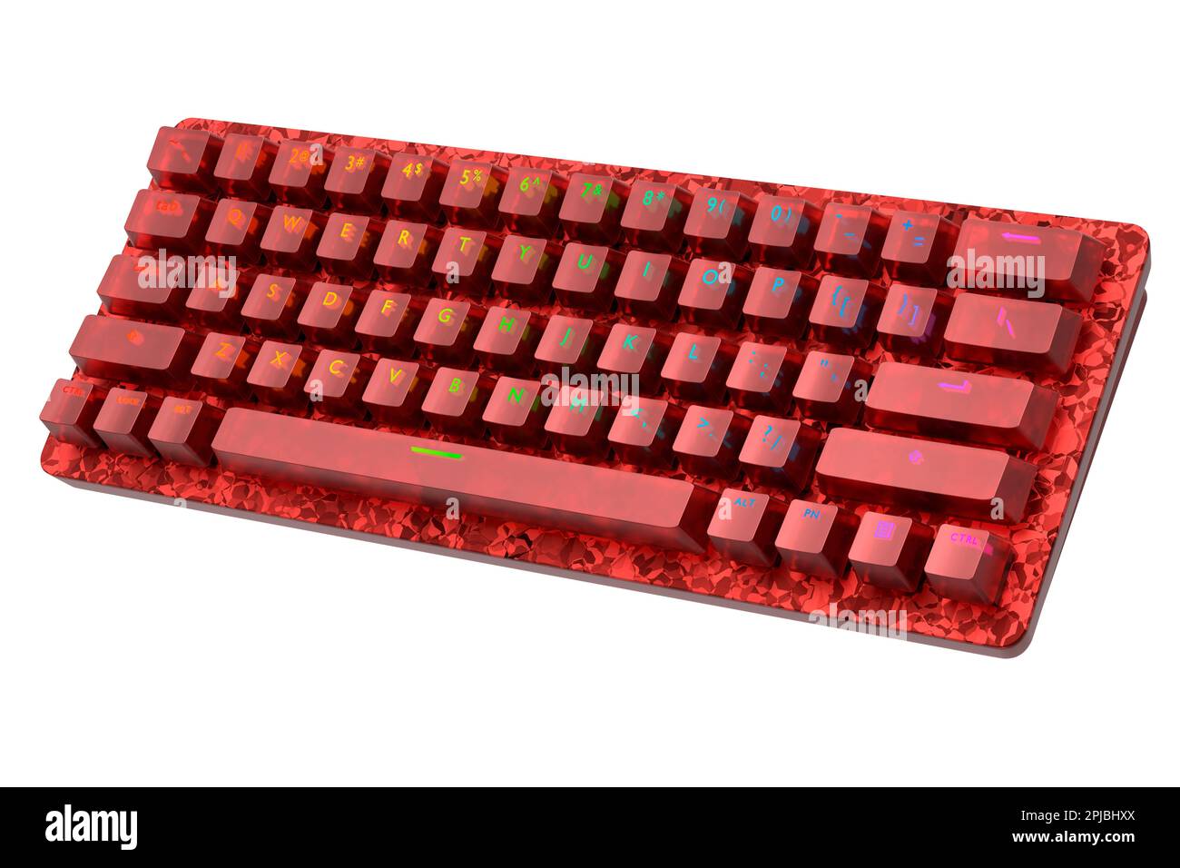 Realistic Computer Keyboard With Seamless Wavy Pattern Isolated On White Background 3d Render