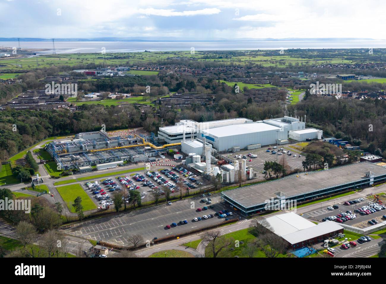 An aerial view of the NEXPERIA site in Newport, Wales, UK Stock Photo ...