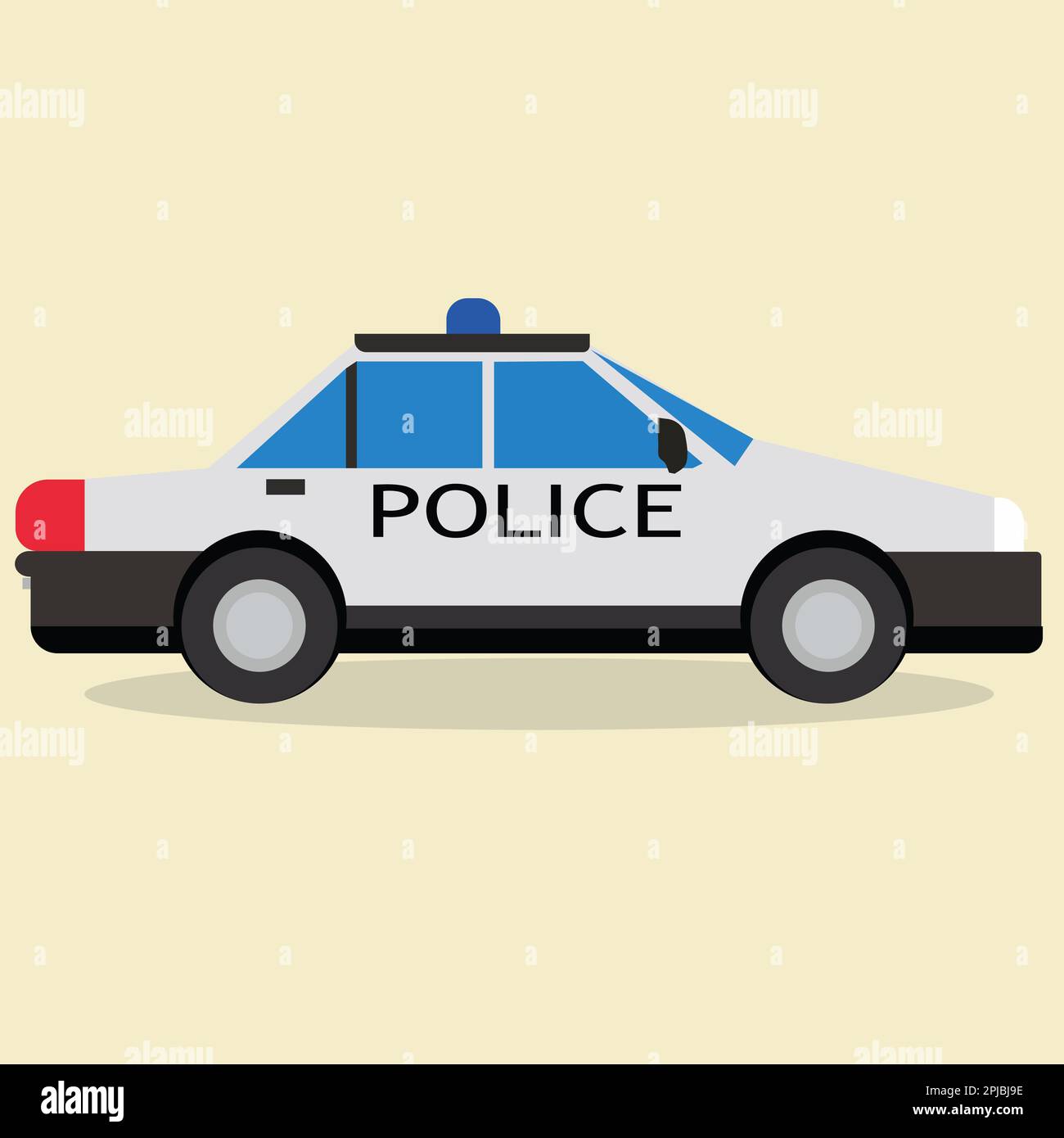 Police Car Side View Illustration Stock Photo - Alamy