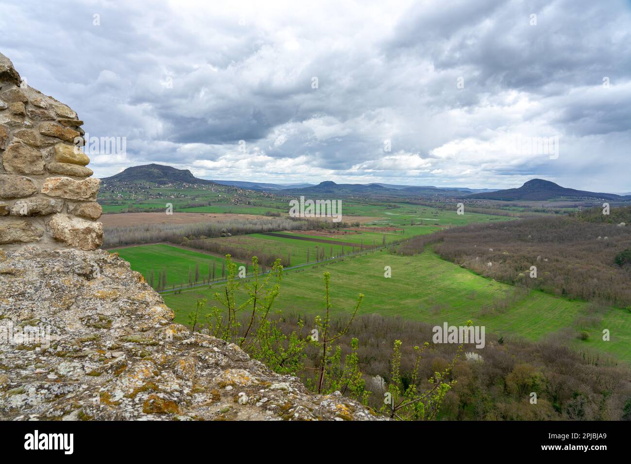 Szigliget castle stronghold next to lake Balaton with beautiful view of ...