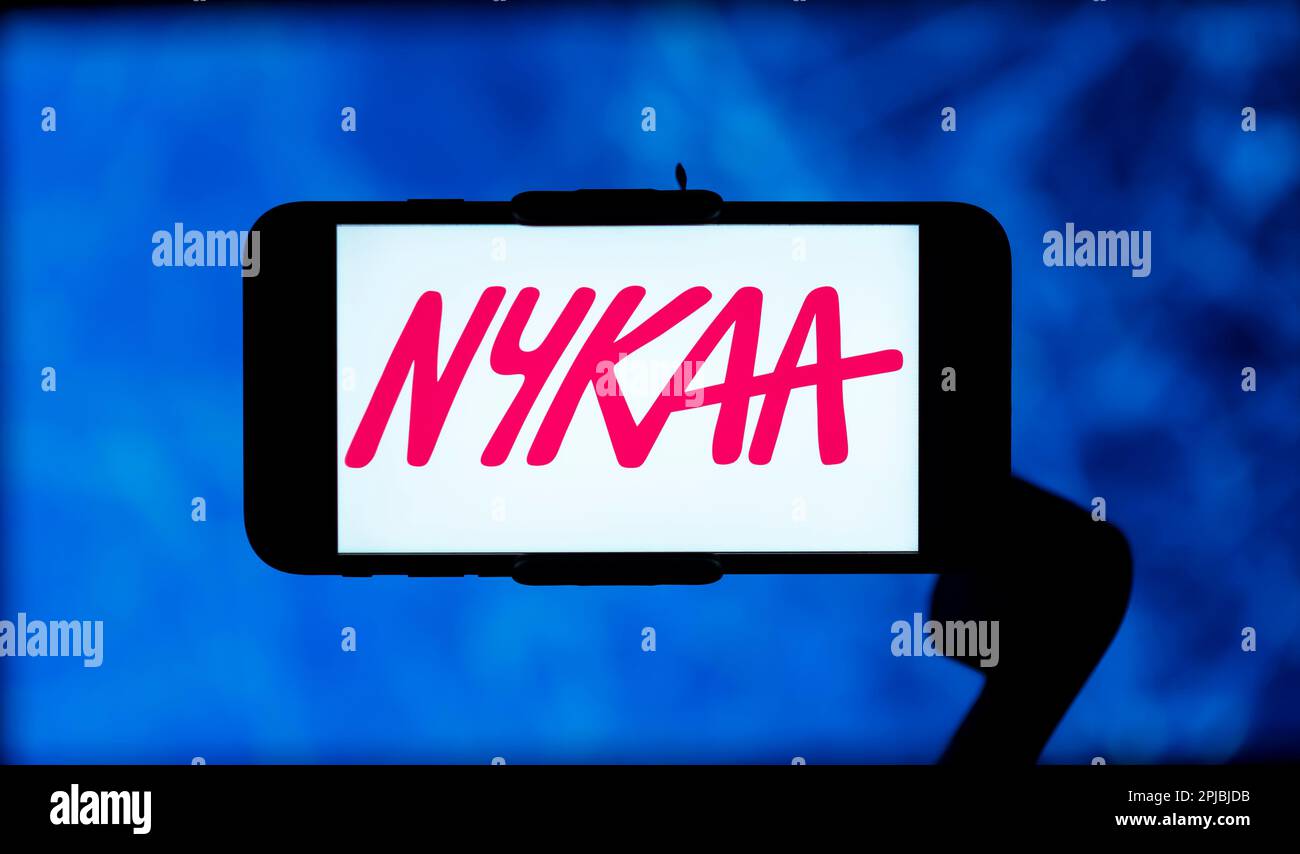 In this photo illustration, the Nykaa logo is seen displayed on a ...