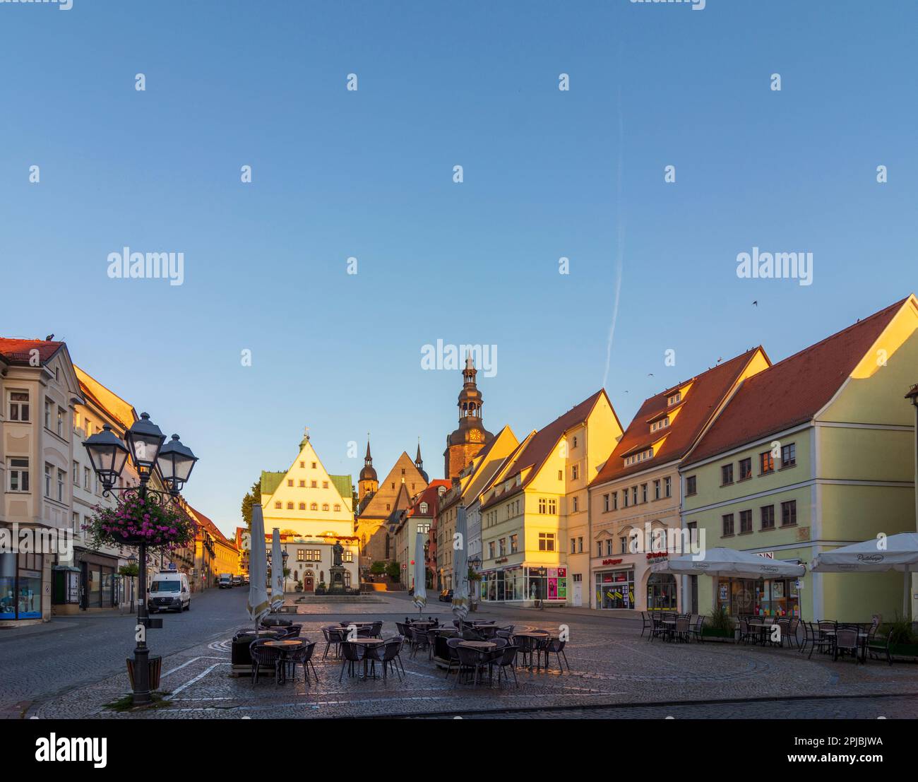 Lutherstadt Eisleben: square Markt, Town Hall, church St. Andreas ...