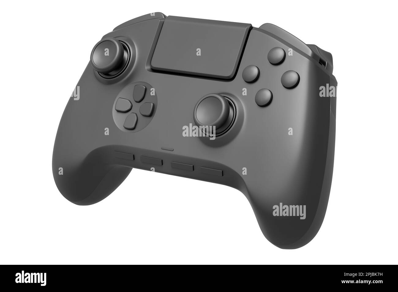 Realistic video game joystick with black chrome texture isolated on ...