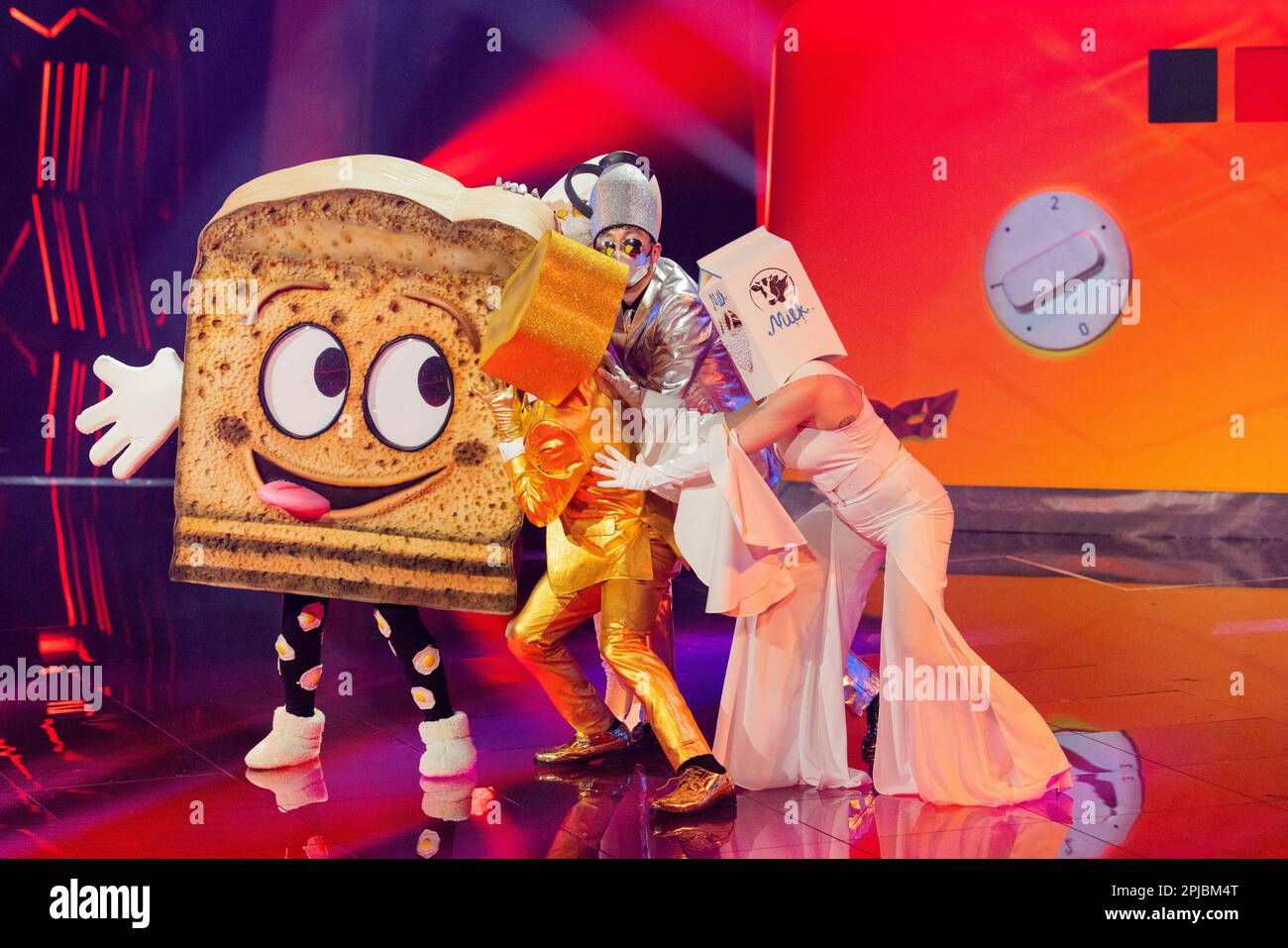 Cologne, Germany. 01st Apr, 2023. The character "The Toast" is on stage ...