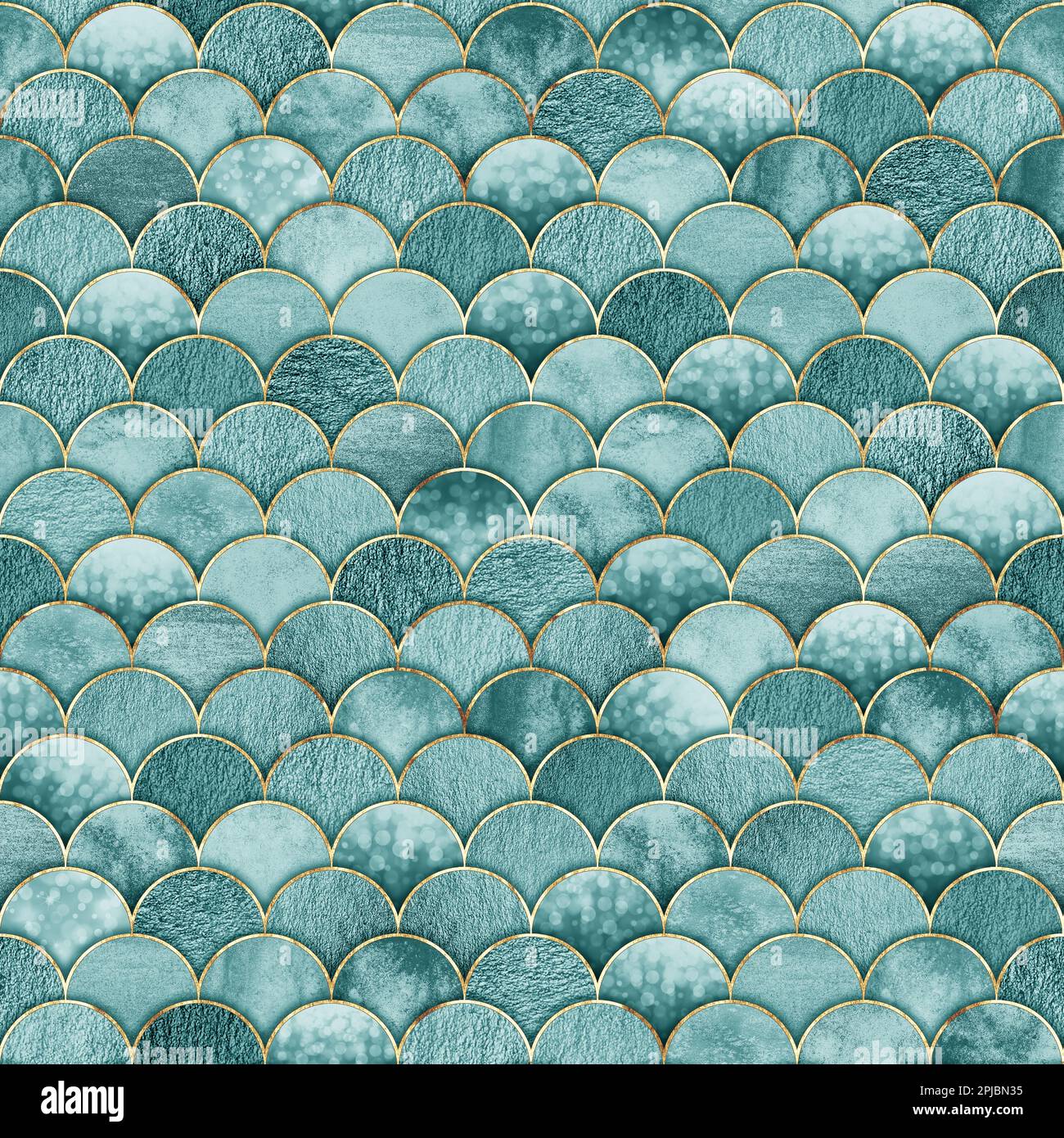 Mermaid fish scale wave japanese luxury golden glittering seamless ...